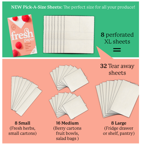 FreshPaper Produce Saver Sheets (XL Pick-A-Size) – The FRESHGLOW Co.